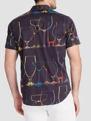 Robert Graham Neon Nights Bareware-print Stretch-cotton Shirt