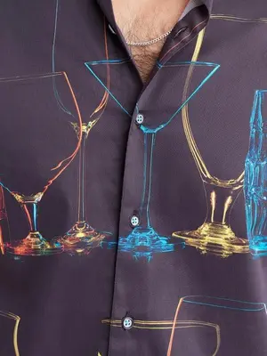 Robert Graham Neon Nights Bareware-print Stretch-cotton Shirt