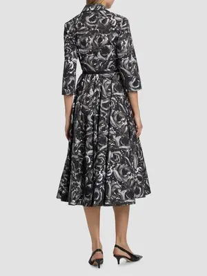 Michael Kors Printed Cotton A-line Midi-dress