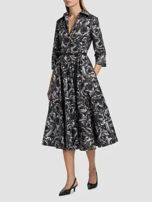 Michael Kors Printed Cotton A-line Midi-dress