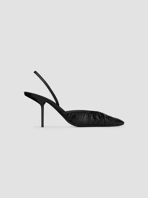 Saint Laurent Folie Slingback Pumps In Smooth Leather And Faux-python