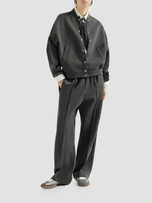 Brunello Cucinelli Techno Cotton And Cashmere Interlock Track Sweatpants