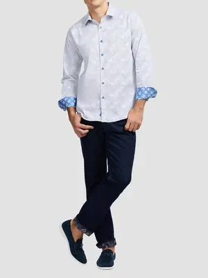 Robert Graham Akehurst Printed Long-sleeve Button-front Shirt