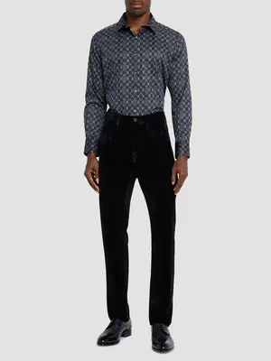 Robert Graham Bramston Medallion Satin Button-front Shirt