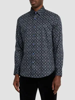 Robert Graham Bramston Medallion Satin Button-front Shirt