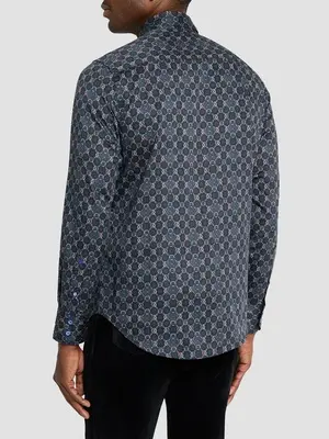 Robert Graham Bramston Medallion Satin Button-front Shirt