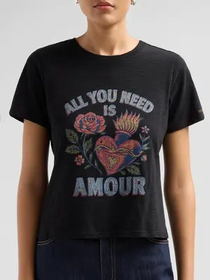 Cinq À Sept All You Need Is Amour Shrunken Band T-shirt