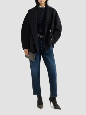 Brunello Cucinelli Authentic Straight Trousers With Shiny Bartack - Denim