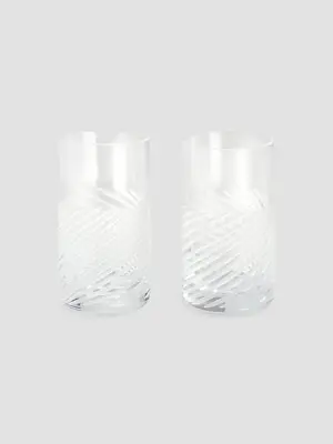 Brunello Cucinelli Set Of Two Whisky Glasses In Murano Glass - Transparent