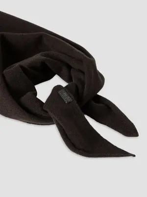 Brunello Cucinelli Cashmere Foulard With Monili - Coffee