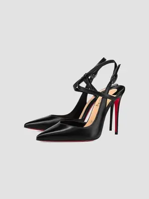 CHRISTIAN LOUBOUTIN Jenlove Leather 100mm Strappy Pumps - Black