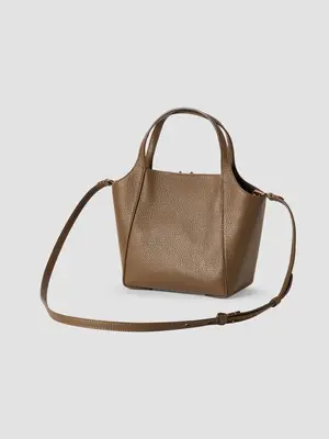 Brunello Cucinelli Sartorial Small Bucket Bag In Soft Grained Leather - Mud