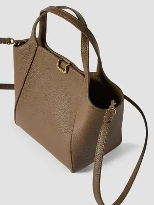 Brunello Cucinelli Sartorial Small Bucket Bag In Soft Grained Leather - Mud