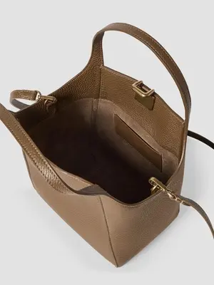 Brunello Cucinelli Sartorial Small Bucket Bag In Soft Grained Leather - Mud