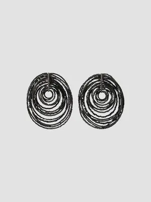 Brunello Cucinelli Hematite And Sterling Silver Earrings - Black