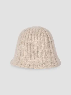 Brunello Cucinelli Cashmere Diamond Yarn Rib Knit Bucket Hat