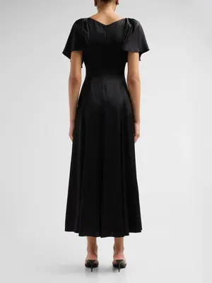 Cinq À Sept Ambriella Silk Maxi Dress - Black