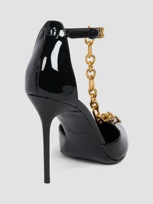 Balmain Sync 95mm Chain-detail Patent Leather Pumps