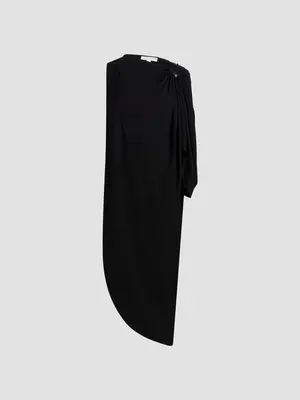Michael Kors Elliptical Draped-sleeve Jersey Midi-dress