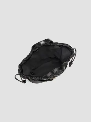 Balmain Mini Shuffle Leather Top Handle Bag - Noir
