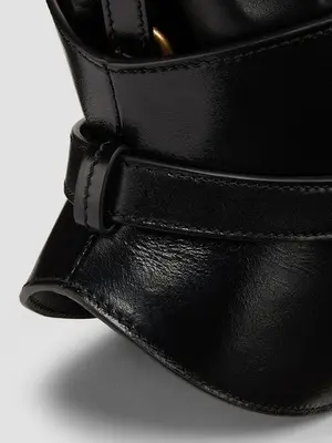 Balmain Mini Shuffle Leather Top Handle Bag - Noir
