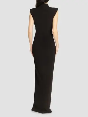 Balmain Zipped Slit Sleeveless Jersey Gown