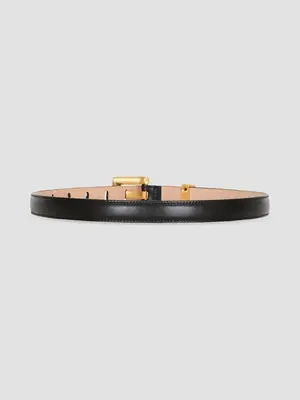 Balmain Anthem Thin Leather Belt - Black