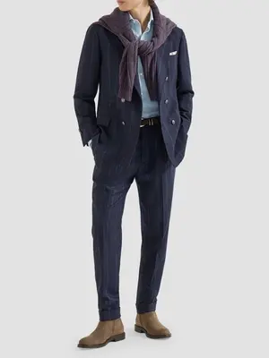Brunello Cucinelli Denim-effect Chambray Shirt With Spread Collar