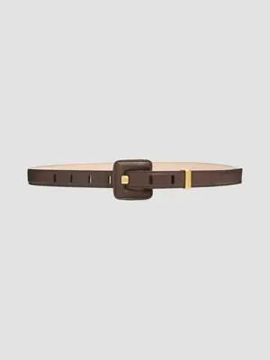 Balmain Anthem Leather Belt - Marron Fonce