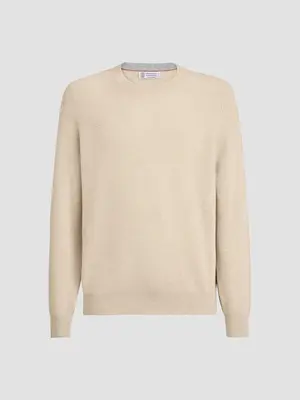 Brunello Cucinelli Cashmere English Rib Sweater - Sand