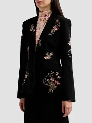 Cinq À Sept Loveletter Floral Embroidered Blazer