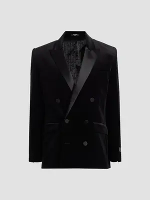 Balmain Velvet & Satin Double-breasted Blazer