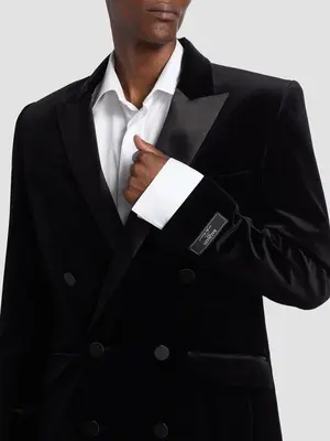 Balmain Velvet & Satin Double-breasted Blazer