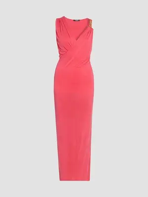 Balmain Draped Surplice Gown - Fuchsia