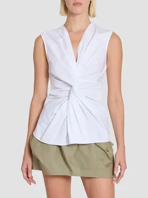 Balmain Twist Cotton Sleeveless Top