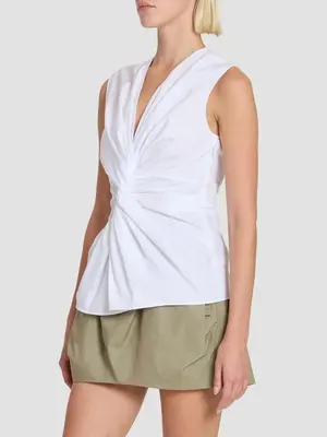 Balmain Twist Cotton Sleeveless Top