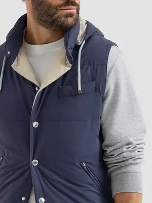 Brunello Cucinelli Bonded Nylon Down Vest With Detachable Hood