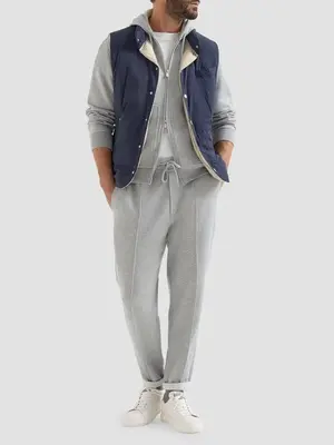Brunello Cucinelli Bonded Nylon Down Vest With Detachable Hood