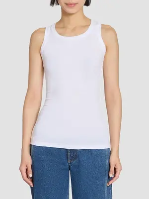 Balmain Rib-knit Stretch-cotton Tank