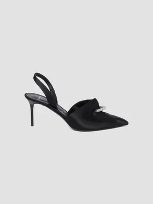 Balmain Piercing 75mm Satin ​slingback Pumps - Noir