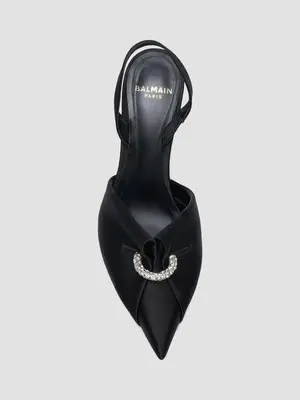 Balmain Piercing 75mm Satin ​slingback Pumps