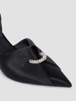 Balmain Piercing 75mm Satin ​slingback Pumps