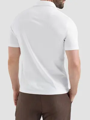 Brunello Cucinelli Cotton Jersey Polo Shirt With Shirt-style Collar - White