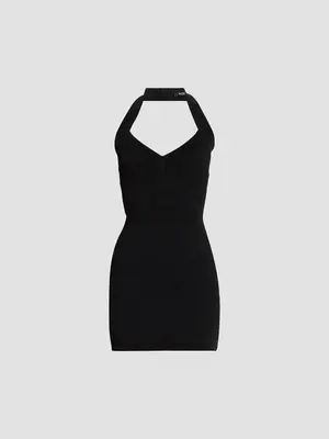 Balmain Compact Knit Halter Minidress