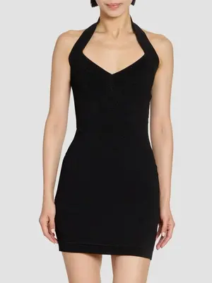 Balmain Compact Knit Halter Minidress