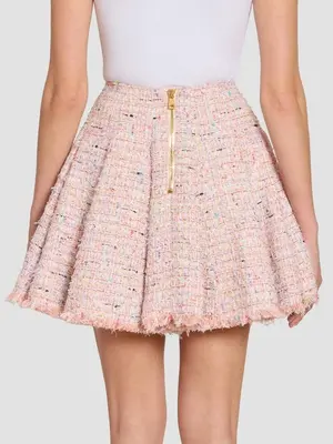 Balmain Tweed Double-breasted Miniskirt