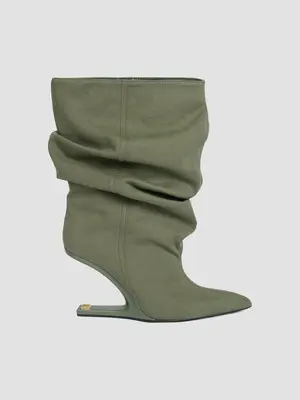 Balmain 95mm Draped Sculptural Ankle Boots - Vert