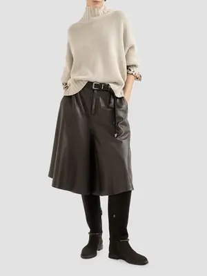 Brunello Cucinelli Cashmere Turtleneck Sweater With Shiny Zipper