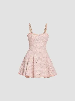 Balmain Tweed Chain Strap Minidress