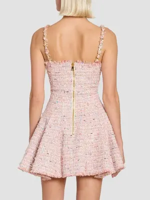 Balmain Tweed Chain Strap Minidress